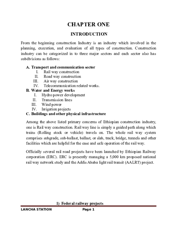 (DOC) RAIL WAY PROJECT