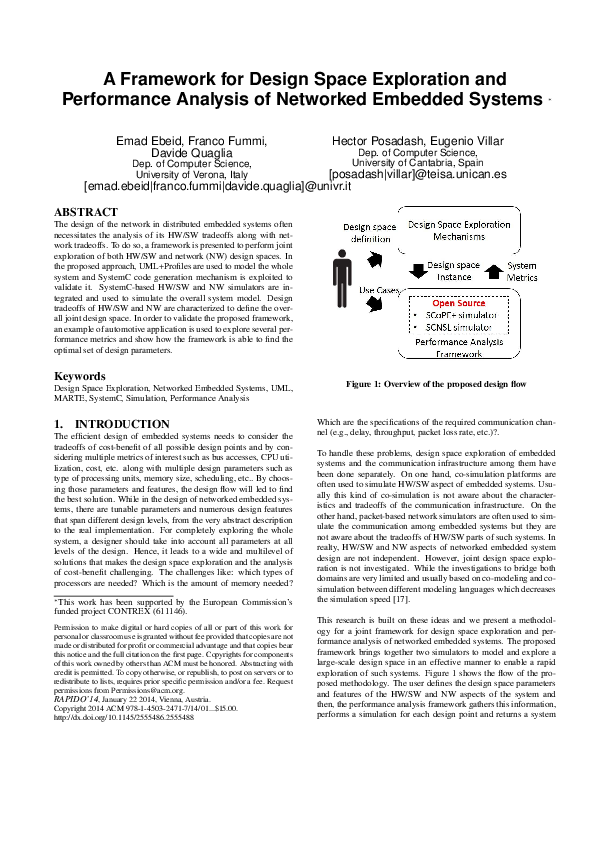 Pdf A Framework For Design Space Exploration And Performance Analysis