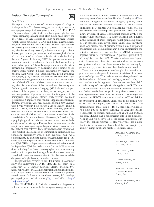 (PDF) Positron Emission Tomography