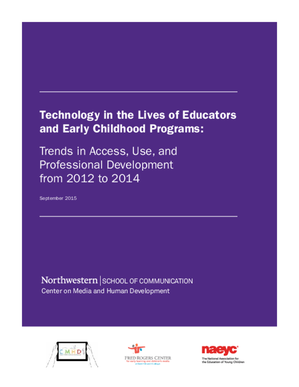 (PDF) Technology in the Lives of Educators and Early Childhood Programs ...