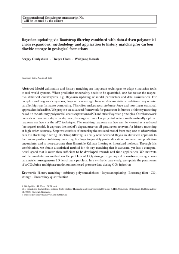 Pdf Bayesian Updating Via Bootstrap Filtering Combined With Data