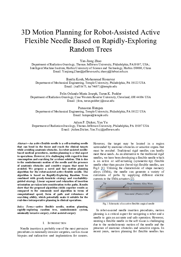 (PDF) 3D Motion Planning for Robot-Assisted Active Flexible Needle Based on Rapidly-Exploring ...