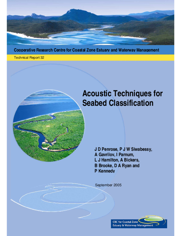 Pdf Acoustic Techniques For Seabed Classification Cooperative
