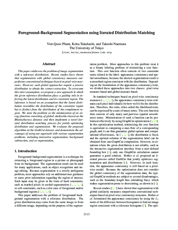 (PDF) Foreground-background segmentation using iterated distribution ... (PDF) Foreground-background segmentation using iterated distribution ...