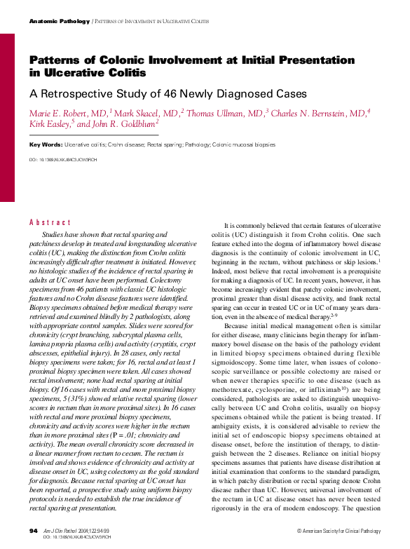 (PDF) Patterns of Colonic Involvement at Initial Presentation in ...