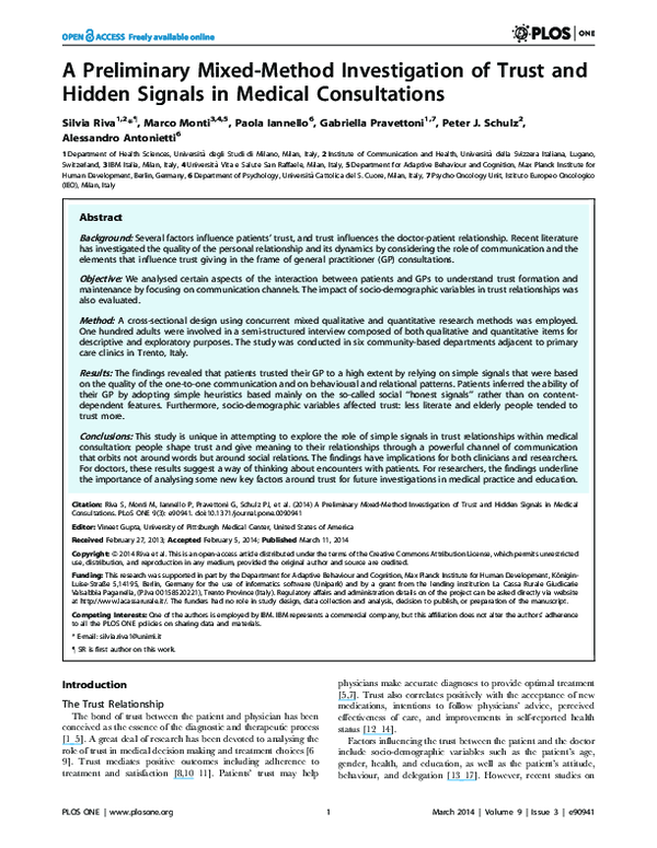 (PDF) A Preliminary Mixed-Method Investigation of Trust and Hidden ...