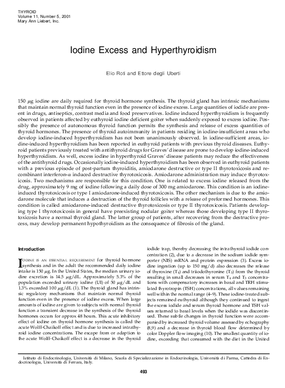 (PDF) Iodine Excess and Hyperthyroidism