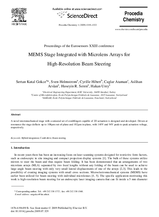 (PDF) MEMS Stage Integrated with Microlens Arrays for High-Resolution ...