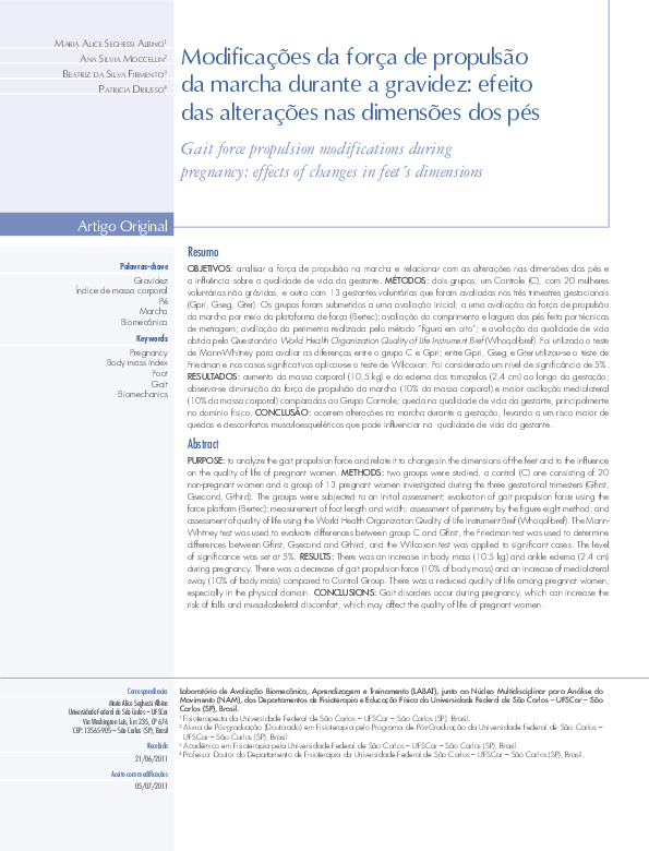 (PDF) Modificações da força de propulsão da marcha durante a gravidez ...