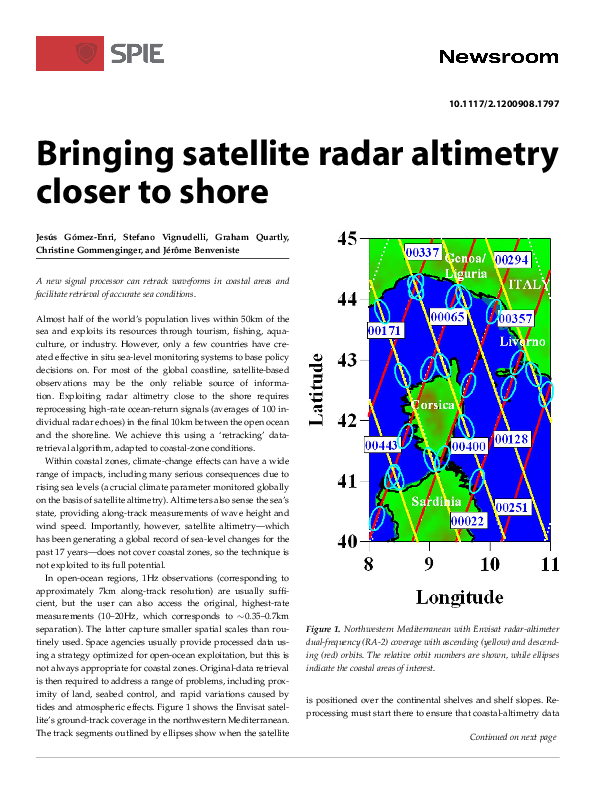 (PDF) Bringing satellite radar altimetry closer to shore