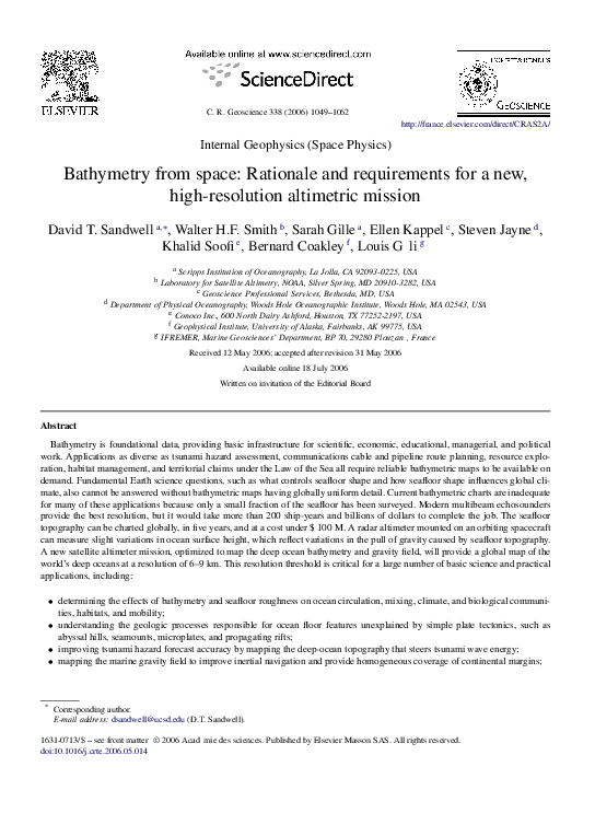 (PDF) Internal Geophysics (Space Physics) Bathymetry from space ...