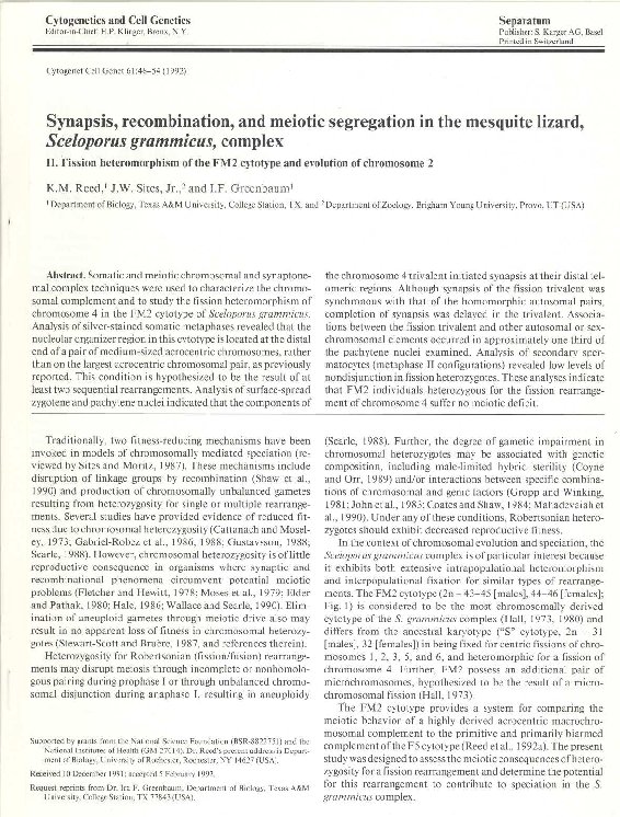 (PDF) Synapsis, recombination, and meiotic segregation in the mesquite ...