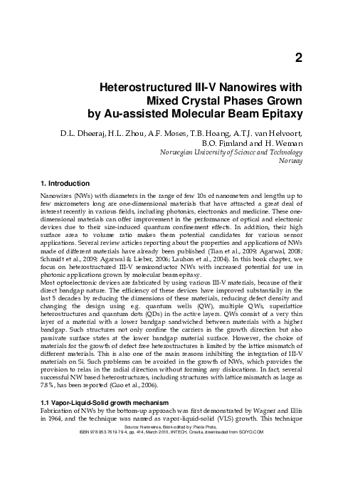 (PDF) Heterostructured III-V Nanowires with Mixed Crystal Phases Grown ...