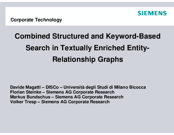 (PDF) Combined Structured and Keyword-Based Search in Textually ...