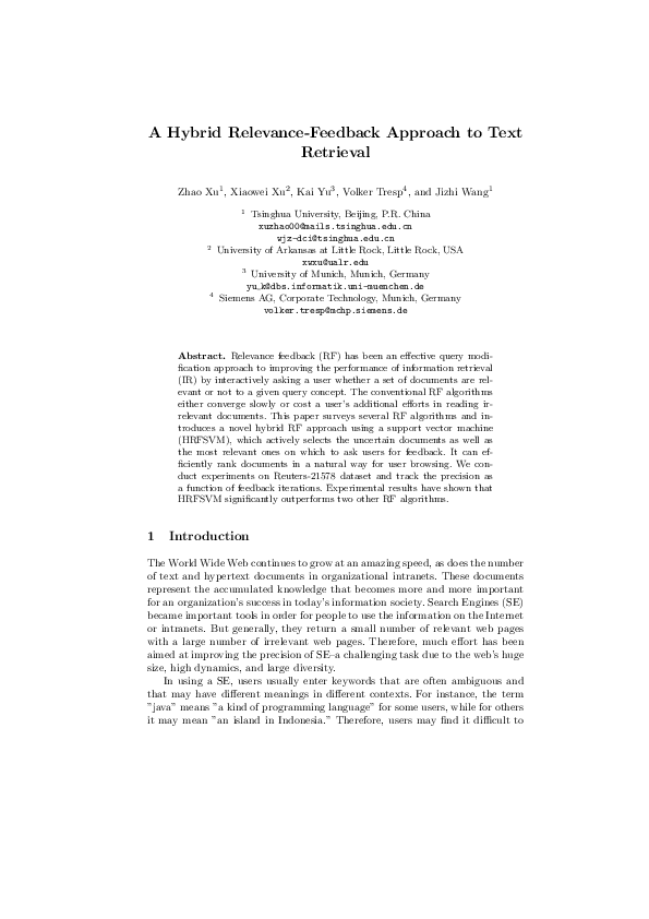 (PDF) A Hybrid Relevance-Feedback Approach to Text Retrieval