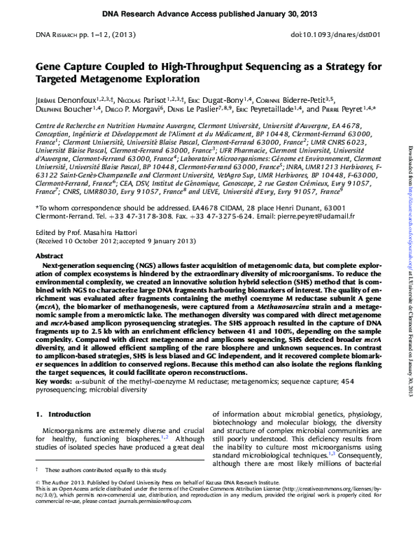 (PDF) Gene Capture Coupled to High-Throughput Sequencing as a Strategy ...