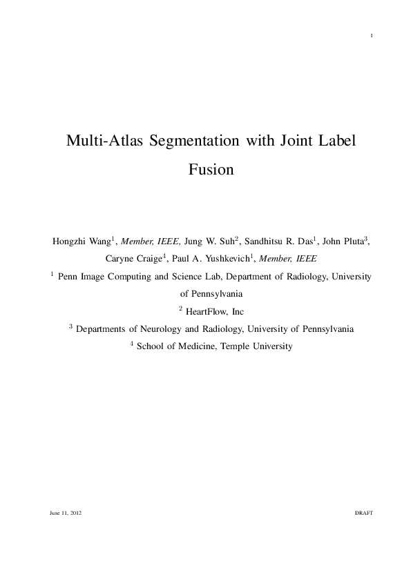 (PDF) Multi-Atlas Segmentation with Joint Label Fusion