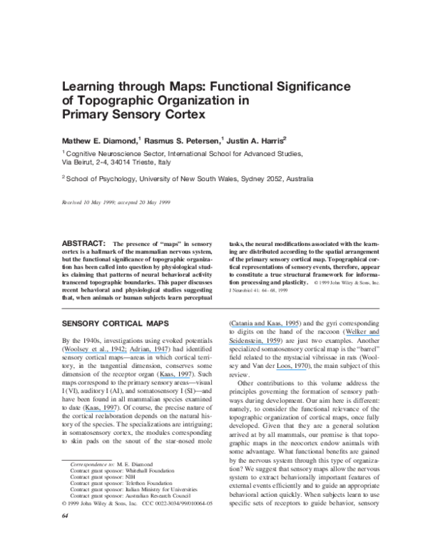 (PDF) Learning through maps: Functional significance of topographic ...