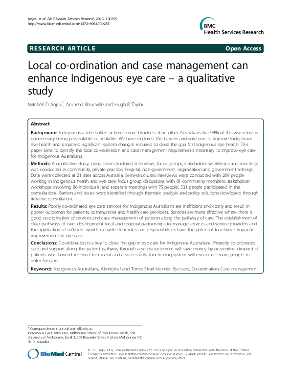 (PDF) Local co-ordination and case management can enhance Indigenous ...