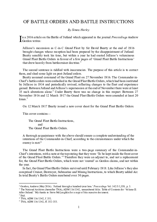 (PDF) Of Battle Orders and Battle Instructions