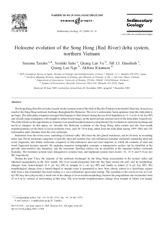 (PDF) Holocene evolution of the Song Hong (Red River) delta system ...