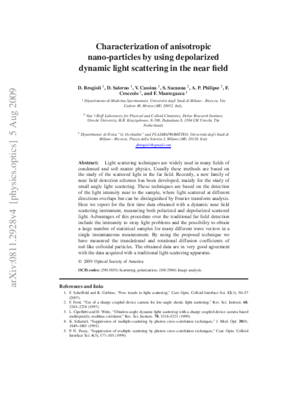 (PDF) Characterization of anisotropic nano-particles by using ...