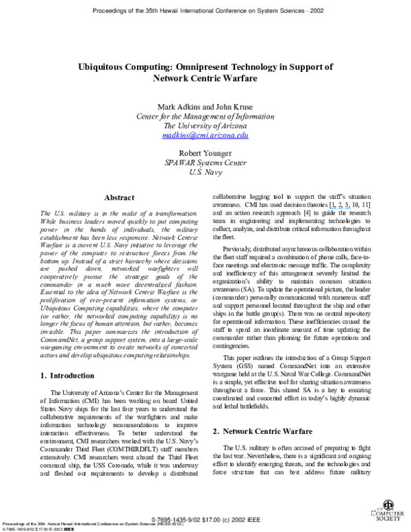 Pdf Ubiquitous Computing Omnipresent Technology In Support Of
