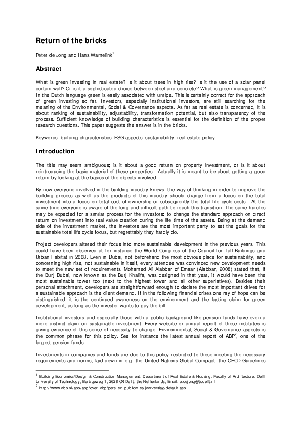 (PDF) Return of the Bricks