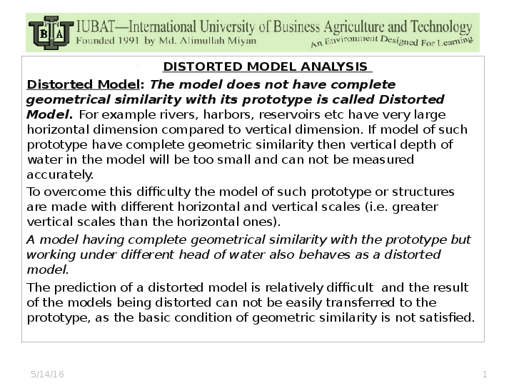 (PPT) Distorted Model Analysis