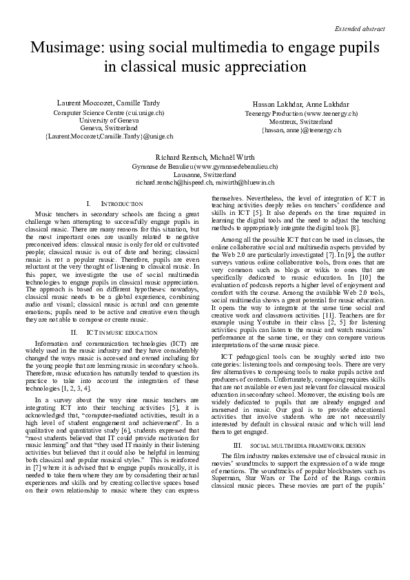 (PDF) Musimage: Using social multimedia to engage pupils in classical ...