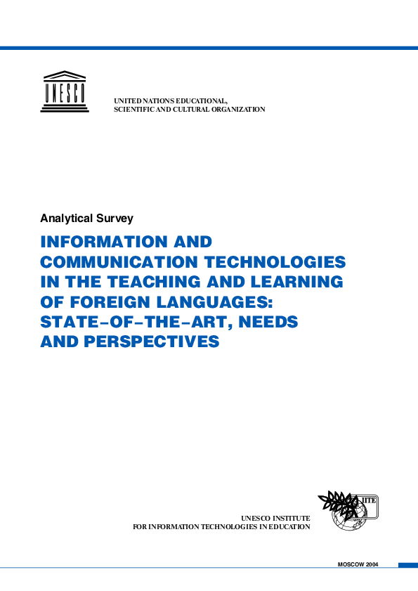 (PDF) INFORMATION AND COMMUNICATION TECHNOLOGIES IN THE TEACHING AND LEARNING OF FOREIGN ...