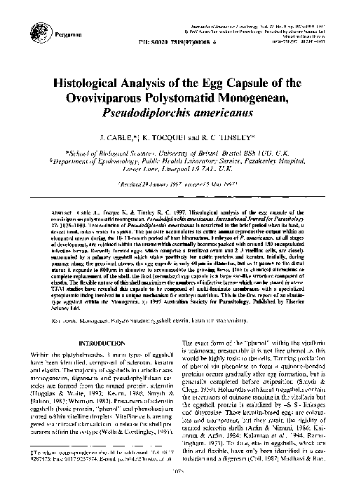 (PDF) Histological analysis of the egg capsule of the ovoviviparous ...