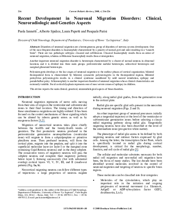(PDF) Recent Development in Neuronal Migration Disorders: Clinical ...