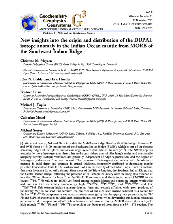 (PDF) New insights into the origin and distribution of the DUPAL ...
