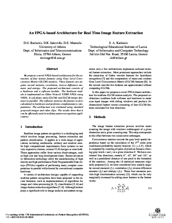 (PDF) An FPGA-based architecture for real time image feature extraction