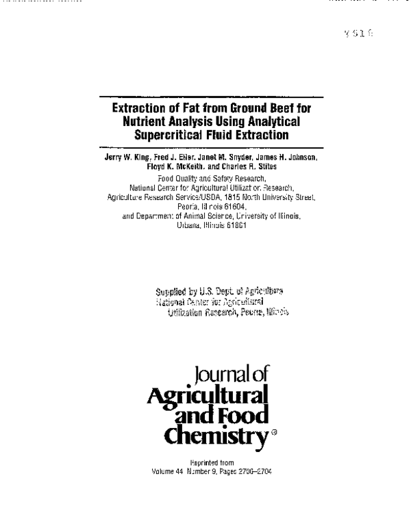 (PDF) Extraction of Fat from Ground Beef for Nutrient Analysis Using ...