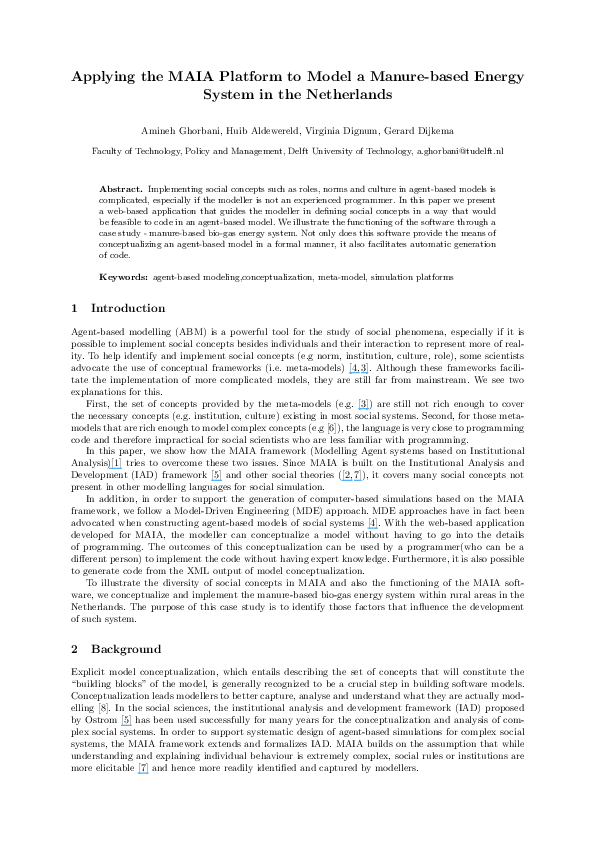 (PDF) Applying the MAIA Platform to Model a Manure-based Energy System ...