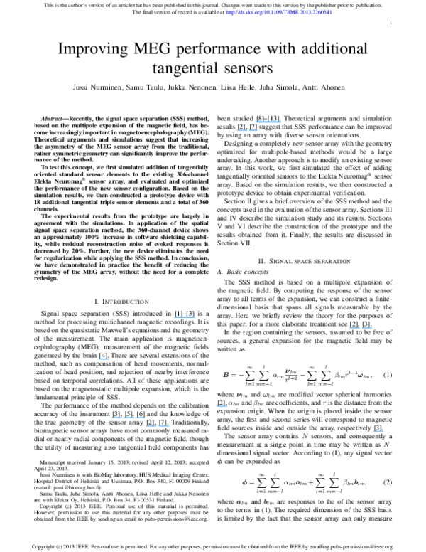 (PDF) Enhancing MEG With Asymmetric Sensor Arrays
