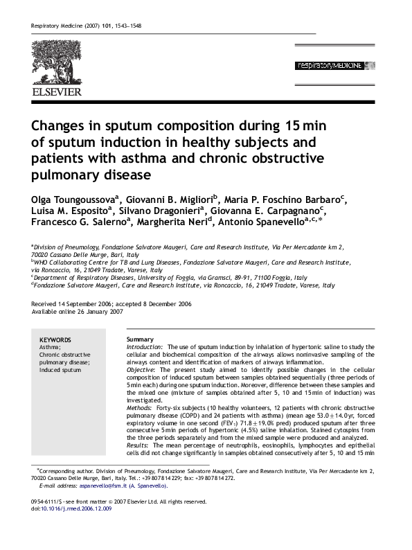 (PDF) Changes in sputum composition during 15min of sputum induction in ...