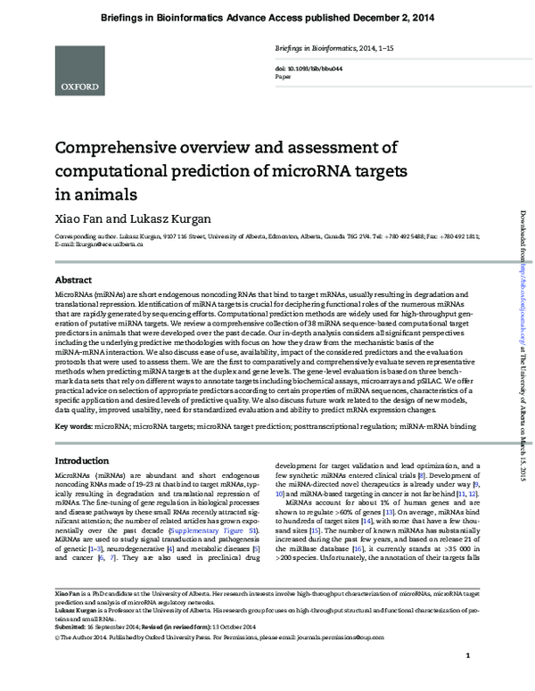 Pdf Comprehensive Overview And Assessment Of Computational Prediction