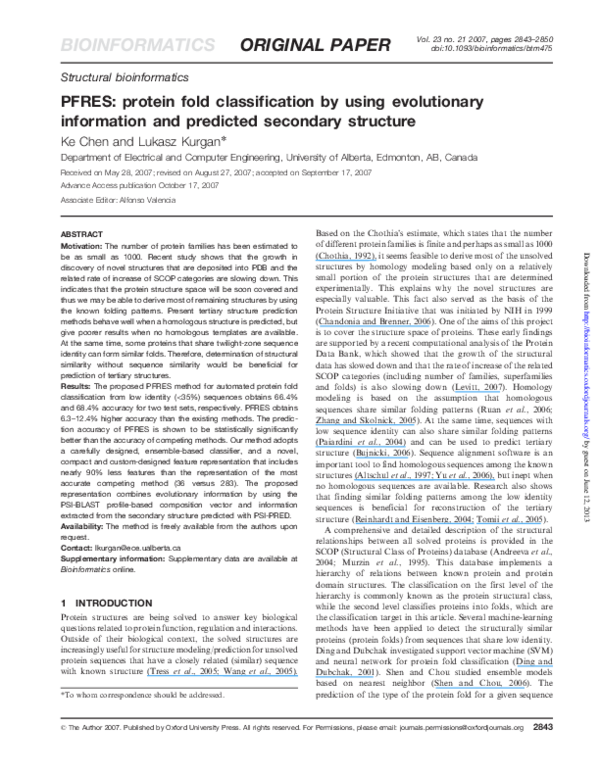 (PDF) Classification of Protein 3D Folds by Hidden Markov Learning on Sequences of Structural ...