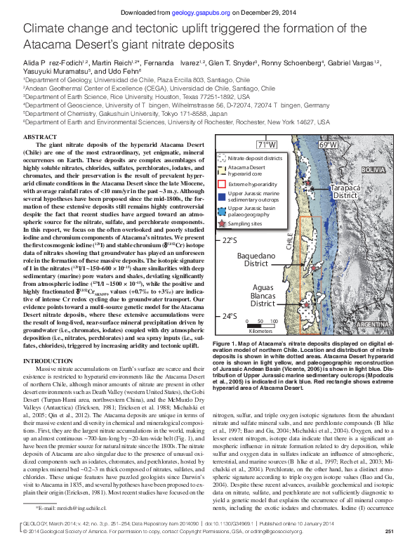 (PDF) Climate change and tectonic uplift triggered the formation of the ...