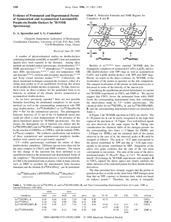 (PDF) Evidence of Protonated and Deprotonated Forms of Symmetrical and Asymmetrical Lutetium(III ...