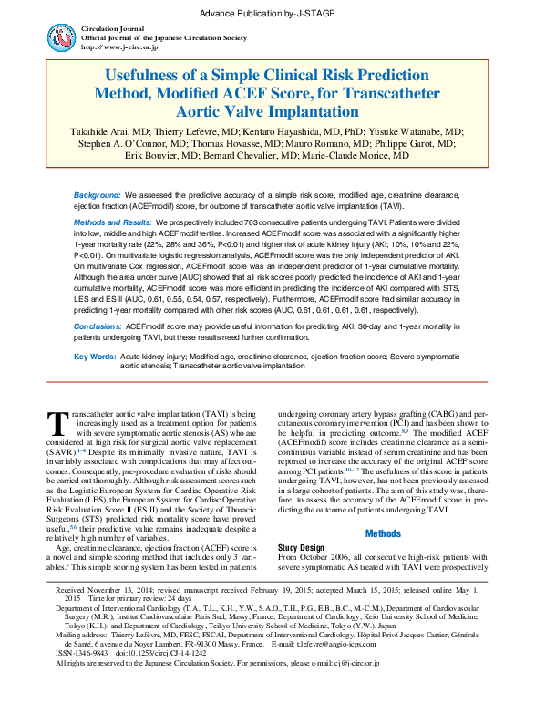 (PDF) Usefulness of a Simple Clinical Risk Prediction Method, Modified ...