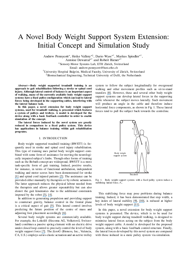 (PDF) A novel body weight support system extension: Initial concept and ...