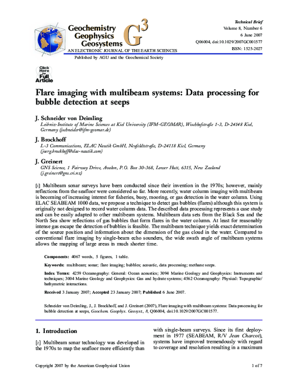 (PDF) Flare imaging with multibeam systems: Data processing for bubble ...