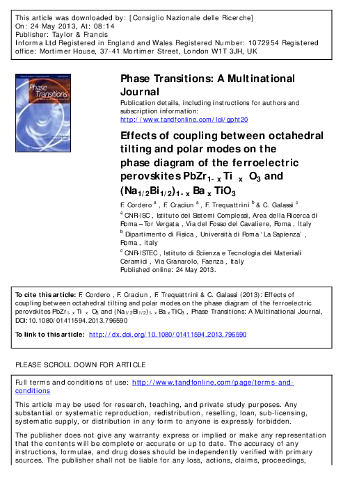 (PDF) Effects of coupling between octahedral tilting and polar modes on ...