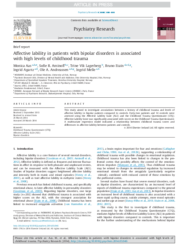 (PDF) Affective lability in patients with bipolar disorders is ...