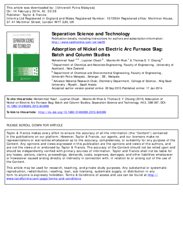 (PDF) Separation Science and Technology