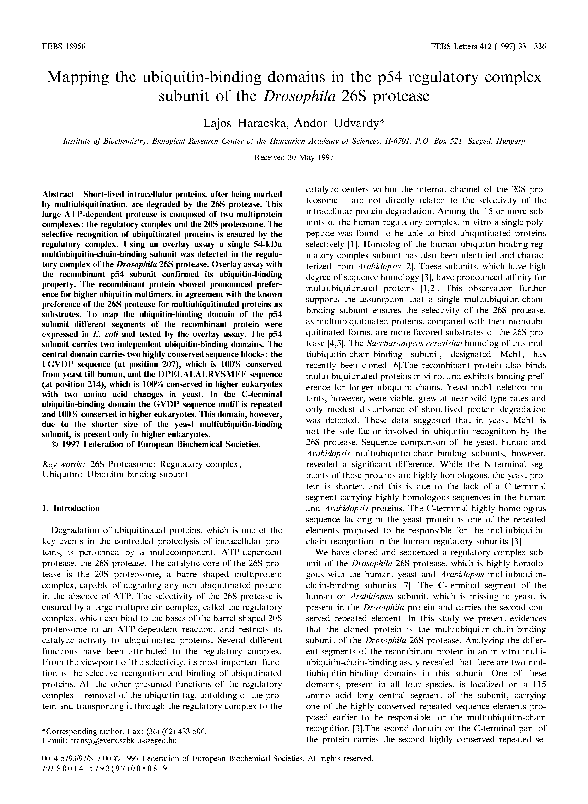 (PDF) Mapping the ubiquitin-binding domains in the p54 regulatory ...